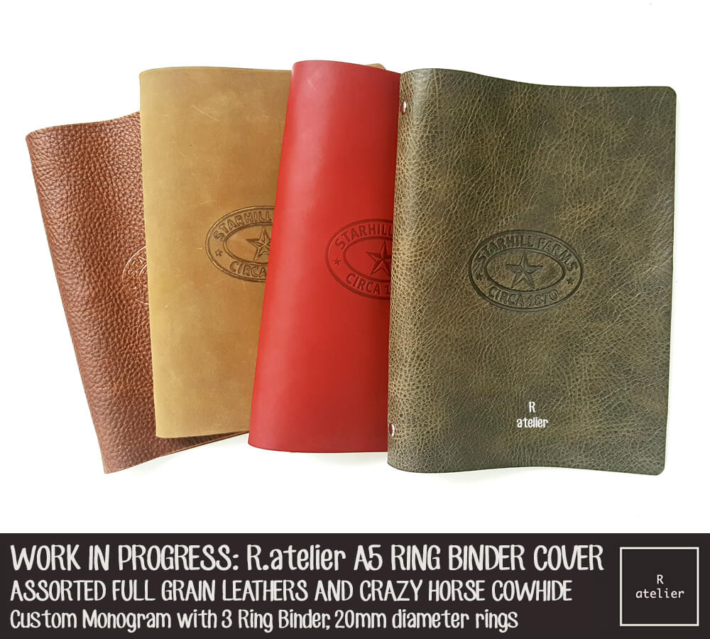 R.atelier Custom A5 Leather Ring Binder Notebook Cover