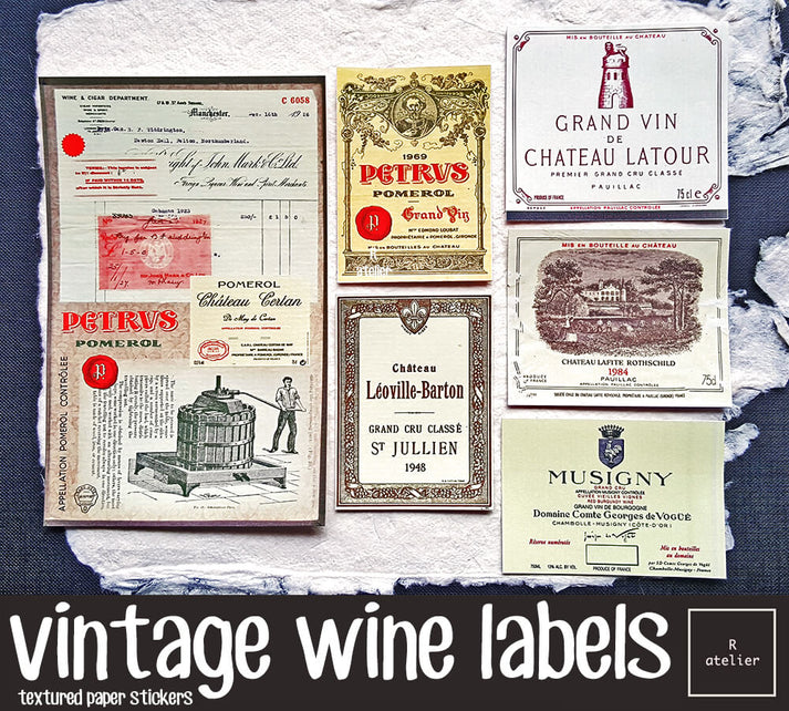 Vintage French Wine Labels Scrapbooking Stickers – R.atelier